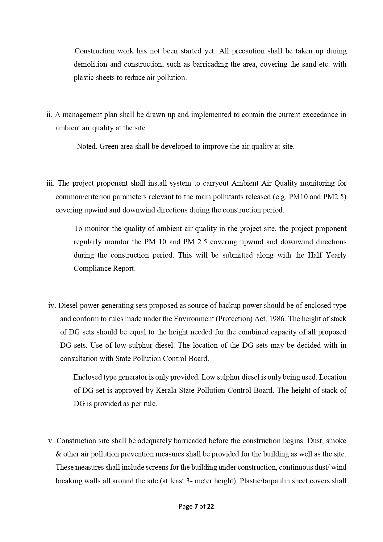 Form V - Environmental Statement | Mar Sleeva Medicity Palai