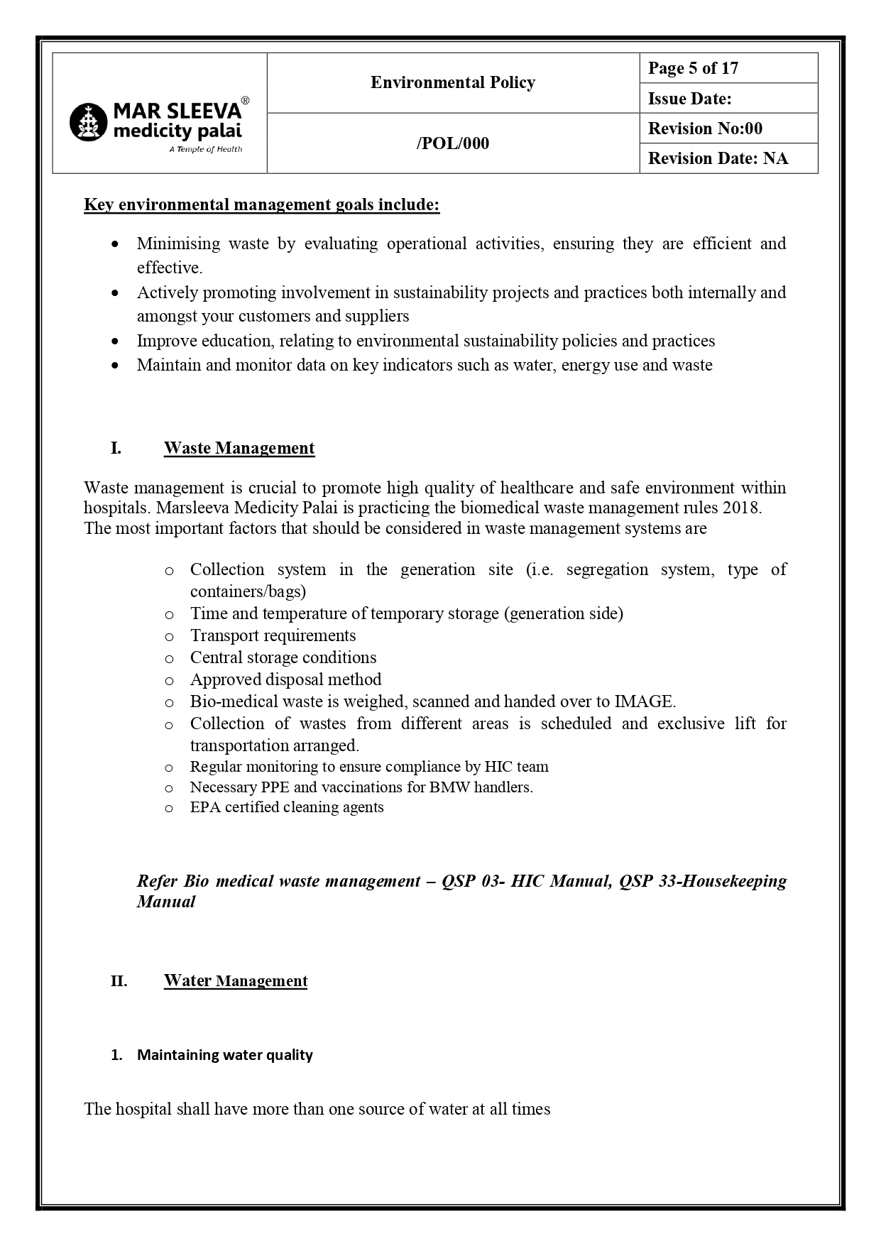 Form V - Environmental Statement | Mar Sleeva Medicity Palai