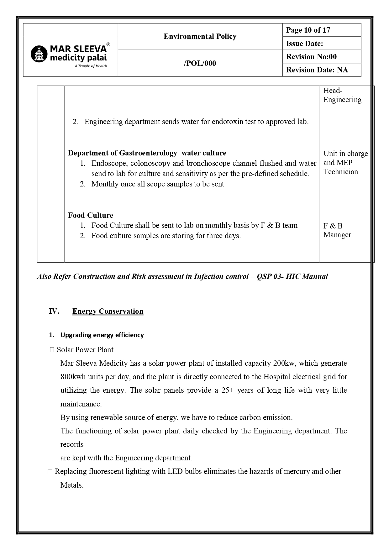 Form V - Environmental Statement | Mar Sleeva Medicity Palai
